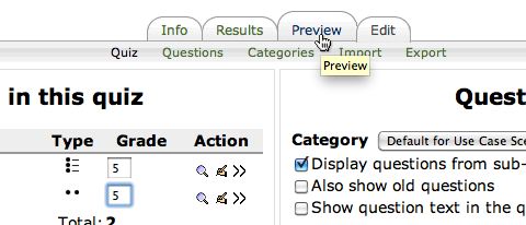 Creating a quiz in Moodle